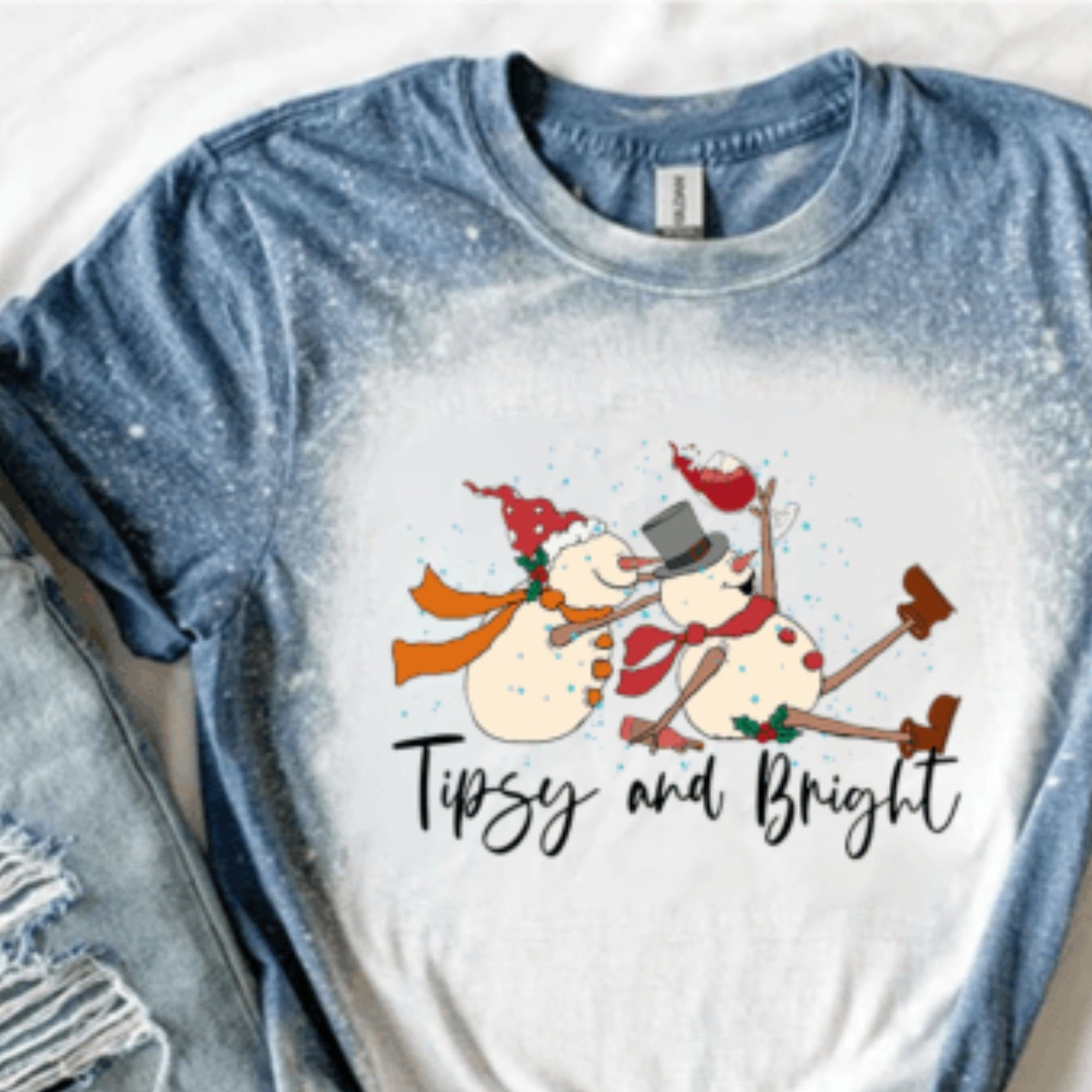 Tipsy & Bright Snowman Wine - Hand Painted - PNG - Sublimation ...