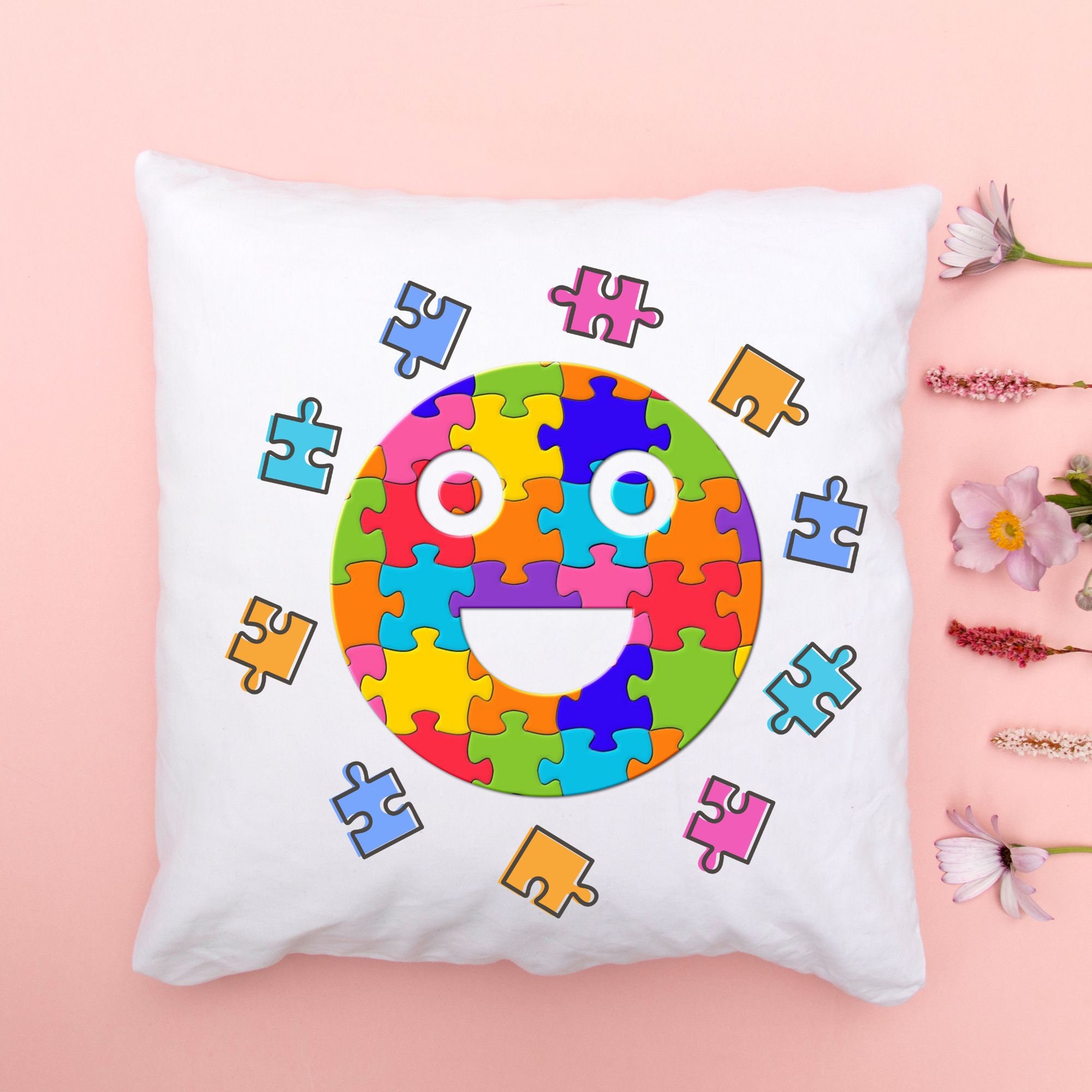 Emoji Face Jigsaw Autism Puzzle Png I Autism Sublimation PNG Design ...