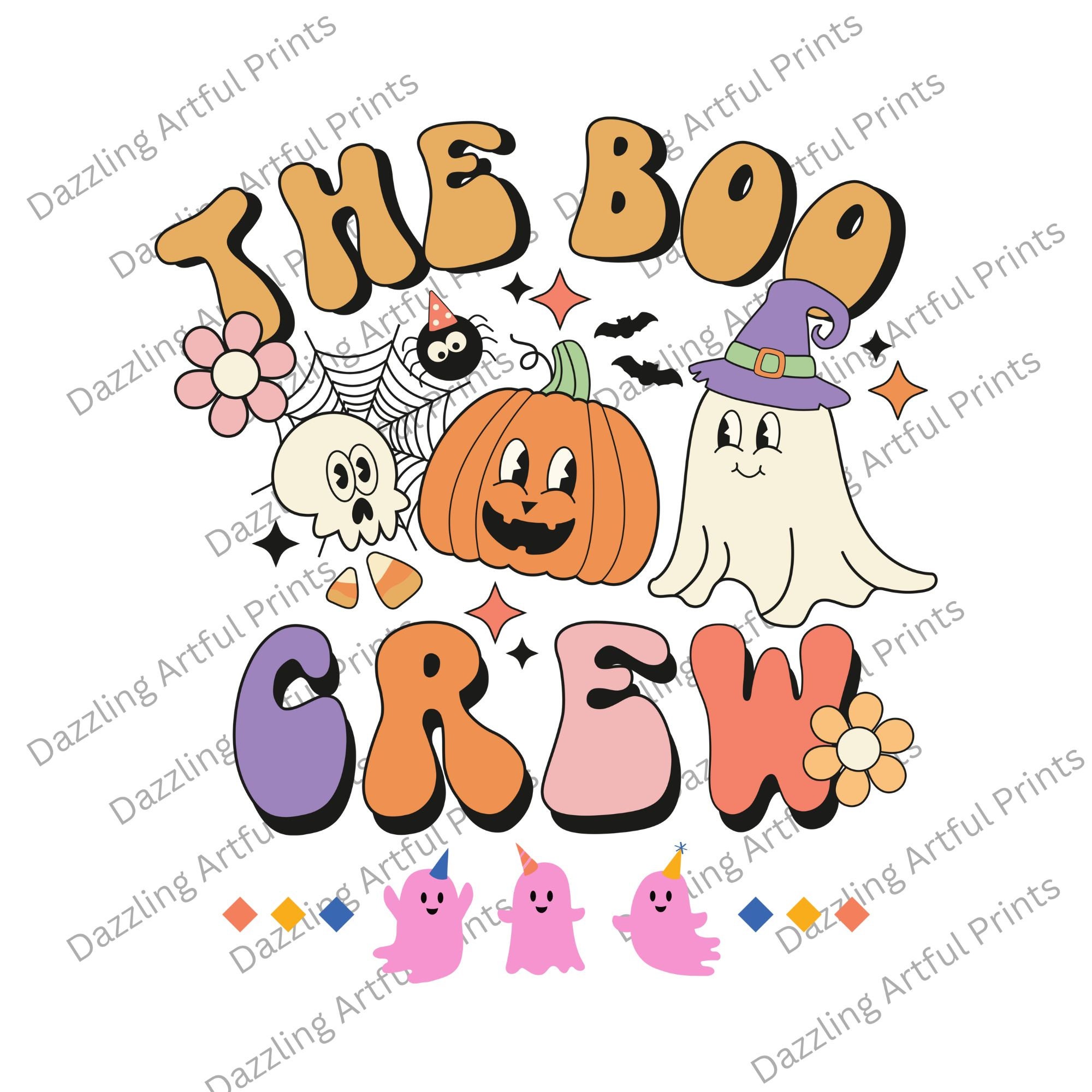 Cute Ghost Png the Boo Crew Png Retro Halloween Png - Etsy