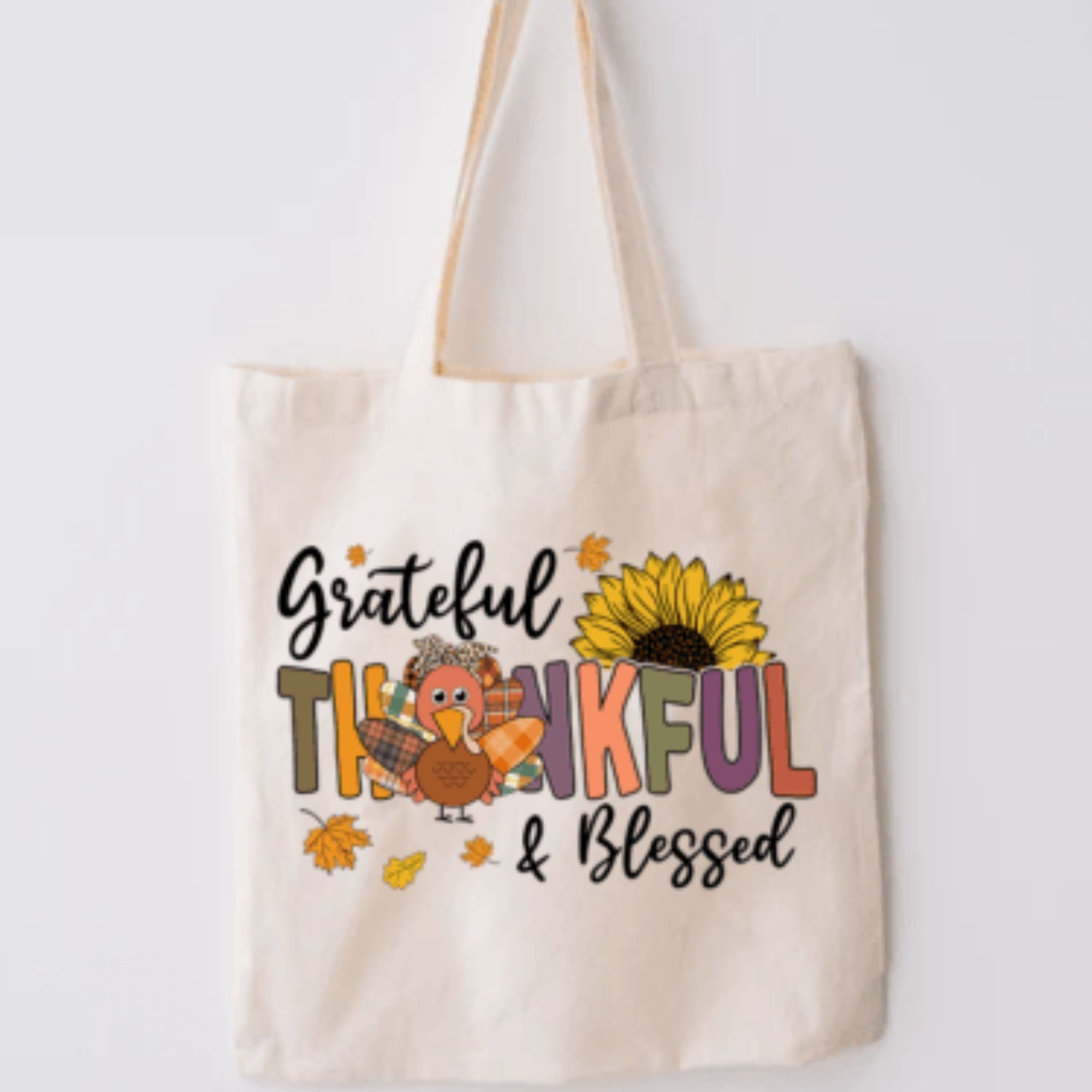 Grateful, Thankful & Blessed With Turkey - PNG File, Sublimation Design ...
