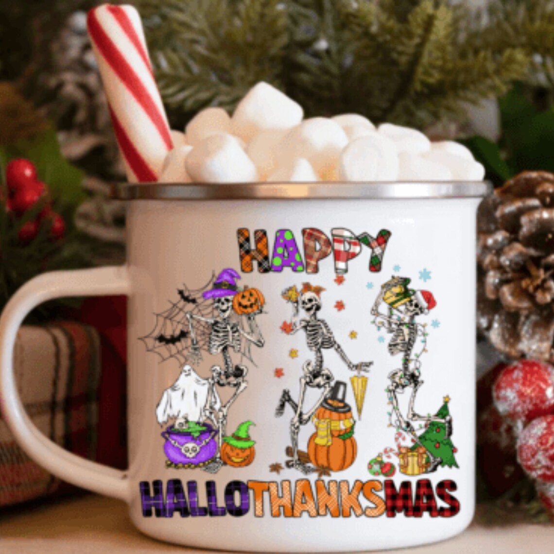 Happy Hallothanksmas Skeletons Png,skeletons Clipart,fall PNG ...