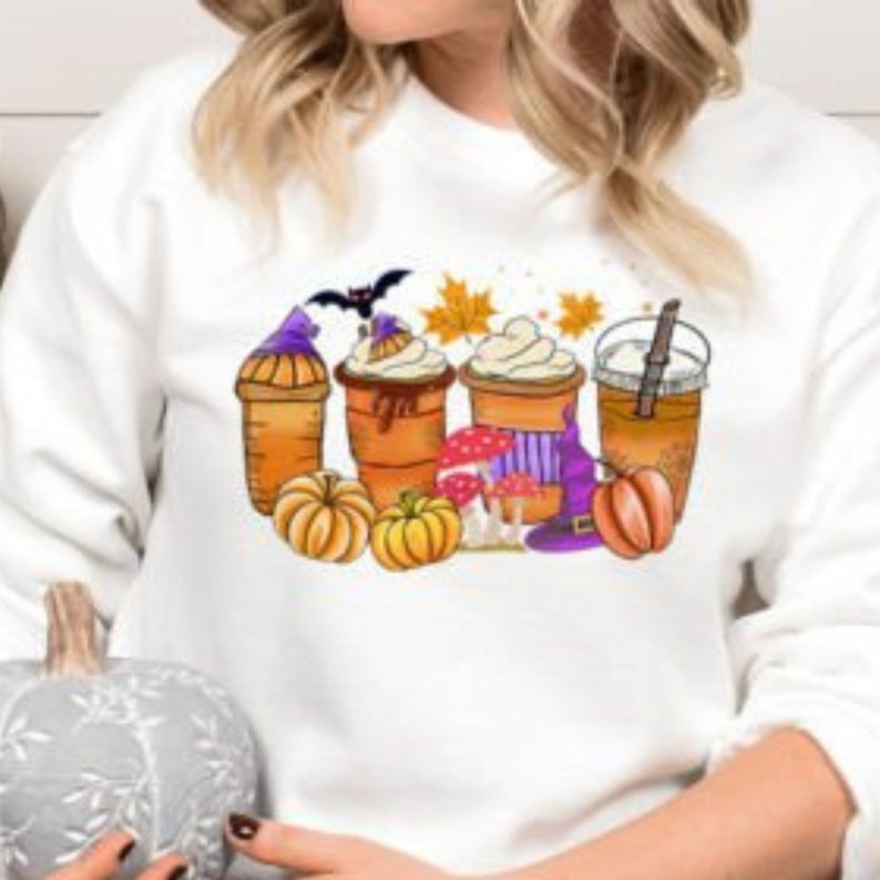 Horror Fall Coffee Pumpkin Spice Latte Iced Autumn Halloween Png, Funny ...