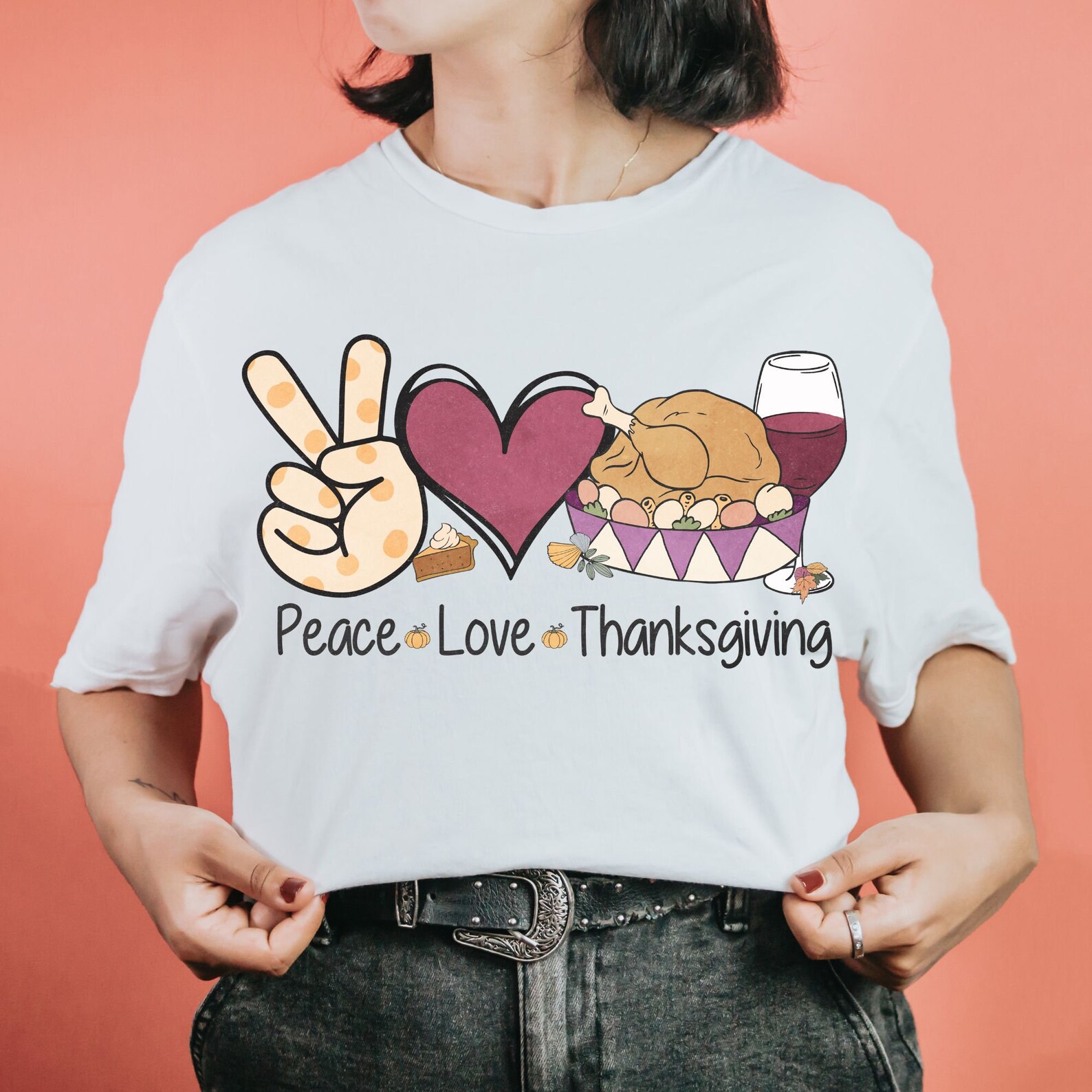 Peace Love Thanksgiving PNG, Turkey, Fall Digital Designs, Digital ...