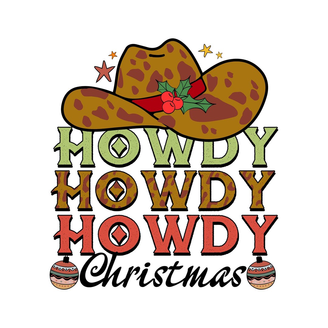 Howdy Christmas Leopard Cowboy Svg,cowboy Santa Png, Retro Christmas ...