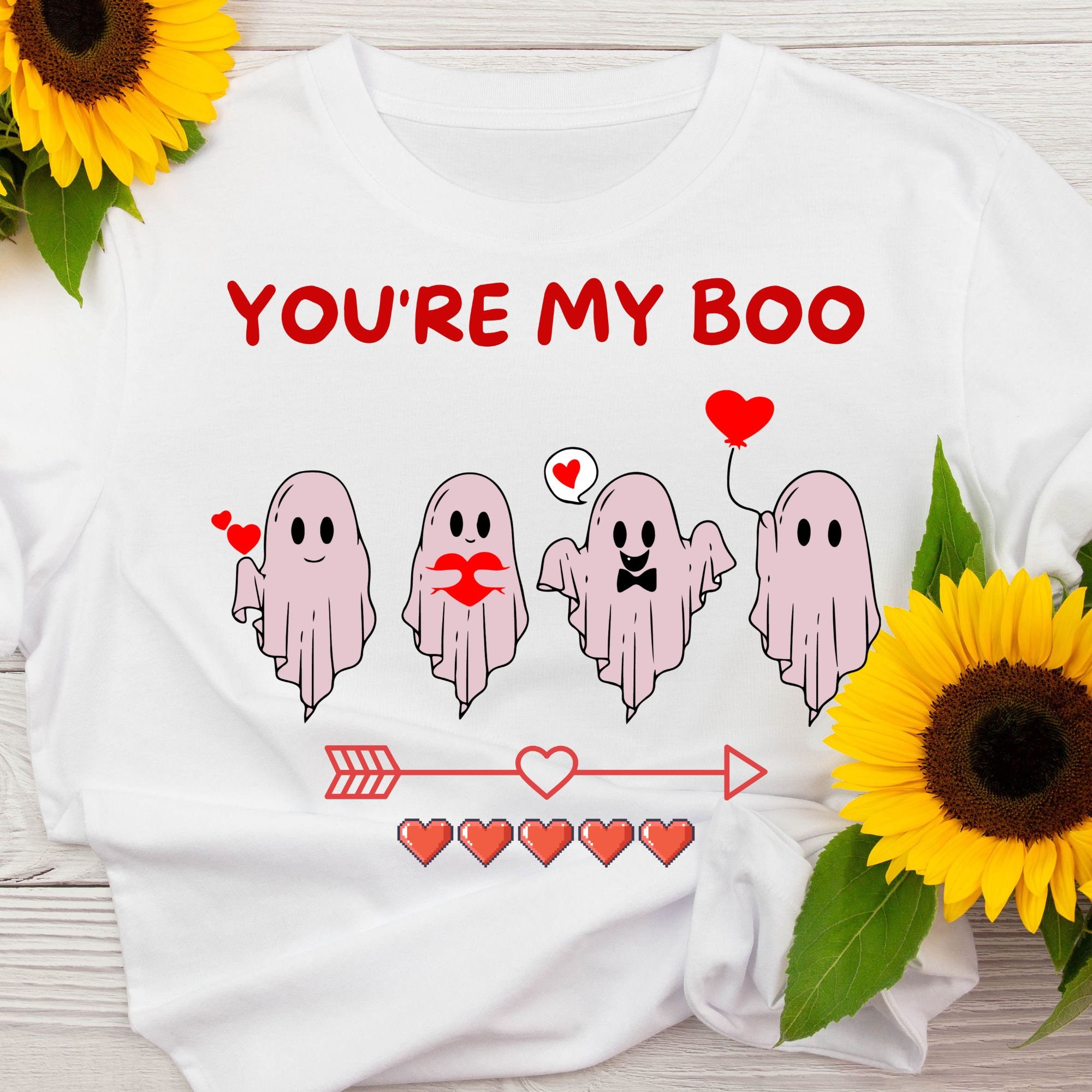 You're My Boo Png Be My Valentine Ghost Png Ghosts With Hearts Graphic ...