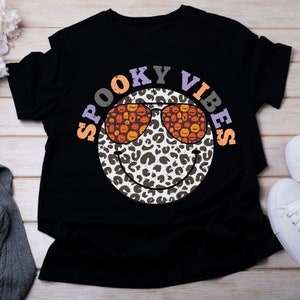 Spooky Vibes PNG Sublimation Design, Smiley Face, Halloween Sublimation ...