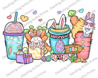 Easter Coffee Cups Png Sublimation Design, Easter Png, Coffee Cups Png ...
