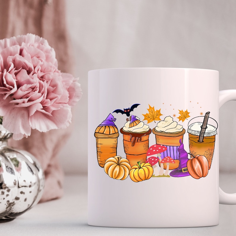 Horror Fall Coffee Pumpkin Spice Latte Iced Autumn Halloween Png, Funny ...