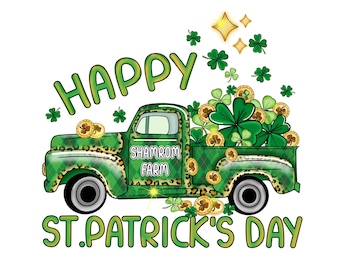 Happy St. Patrick's Day Shamrock Farm Truck Png, Saint Patricks Png, St ...
