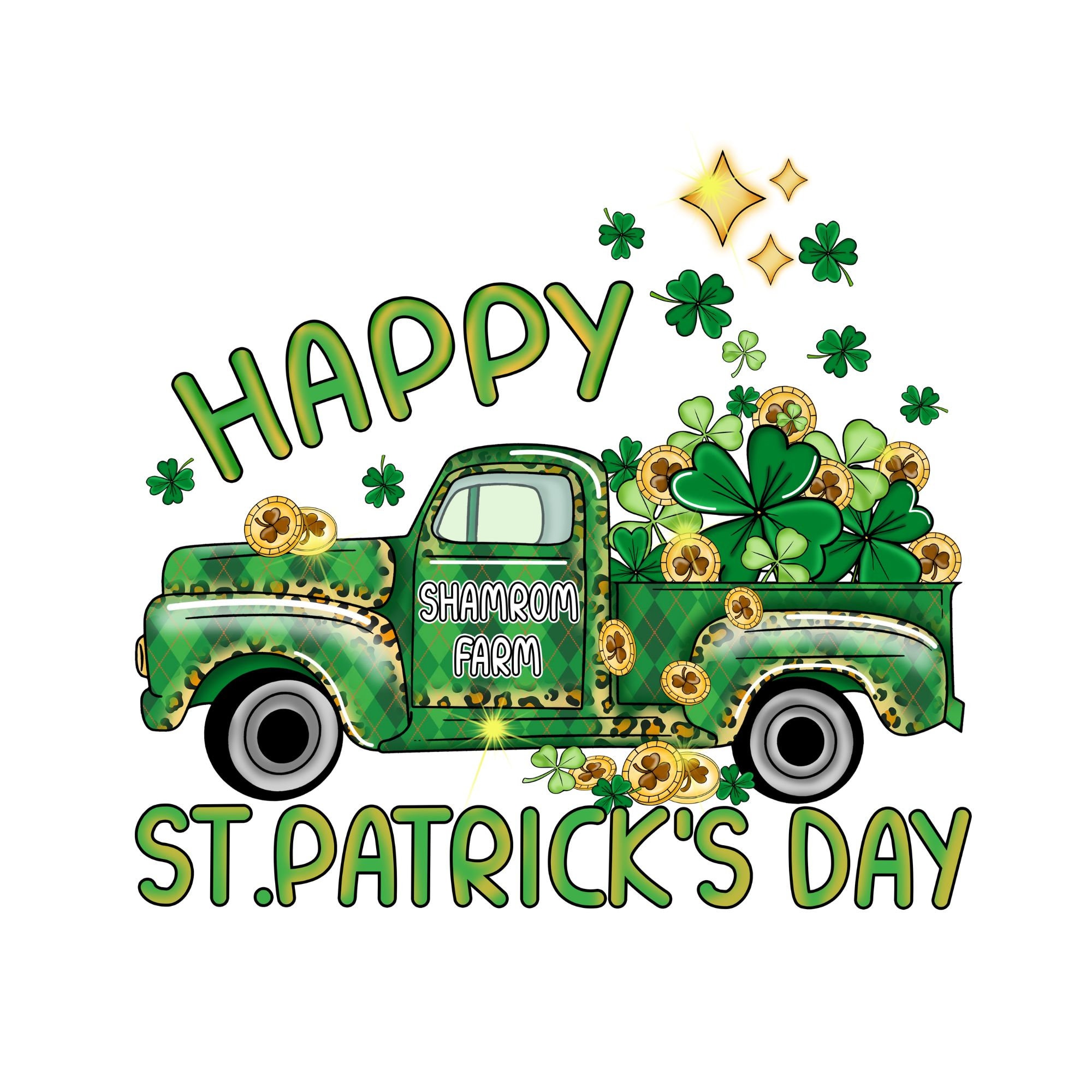 Happy St. Patrick's Day Shamrock Farm Truck Png, Saint Patricks Png, St ...