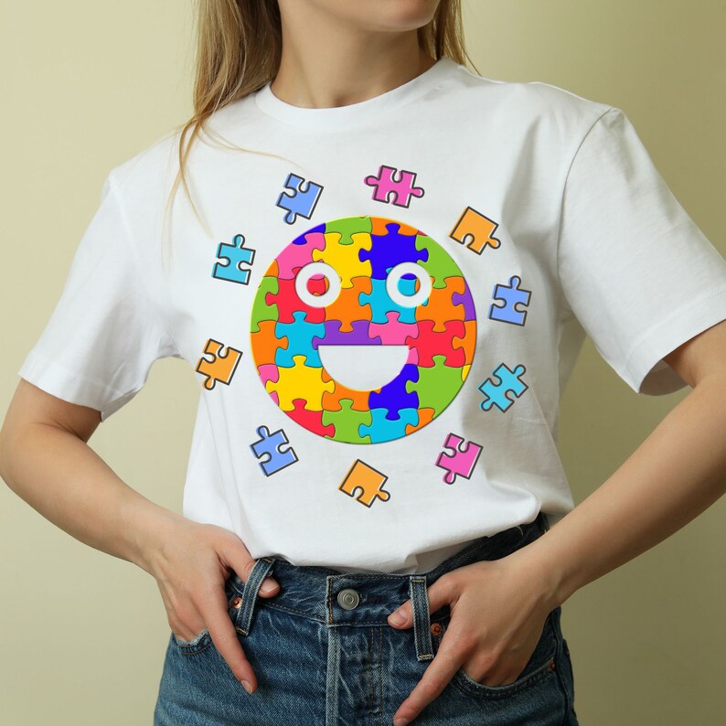 Emoji Face Jigsaw Autism Puzzle Png I Autism Sublimation PNG Design ...