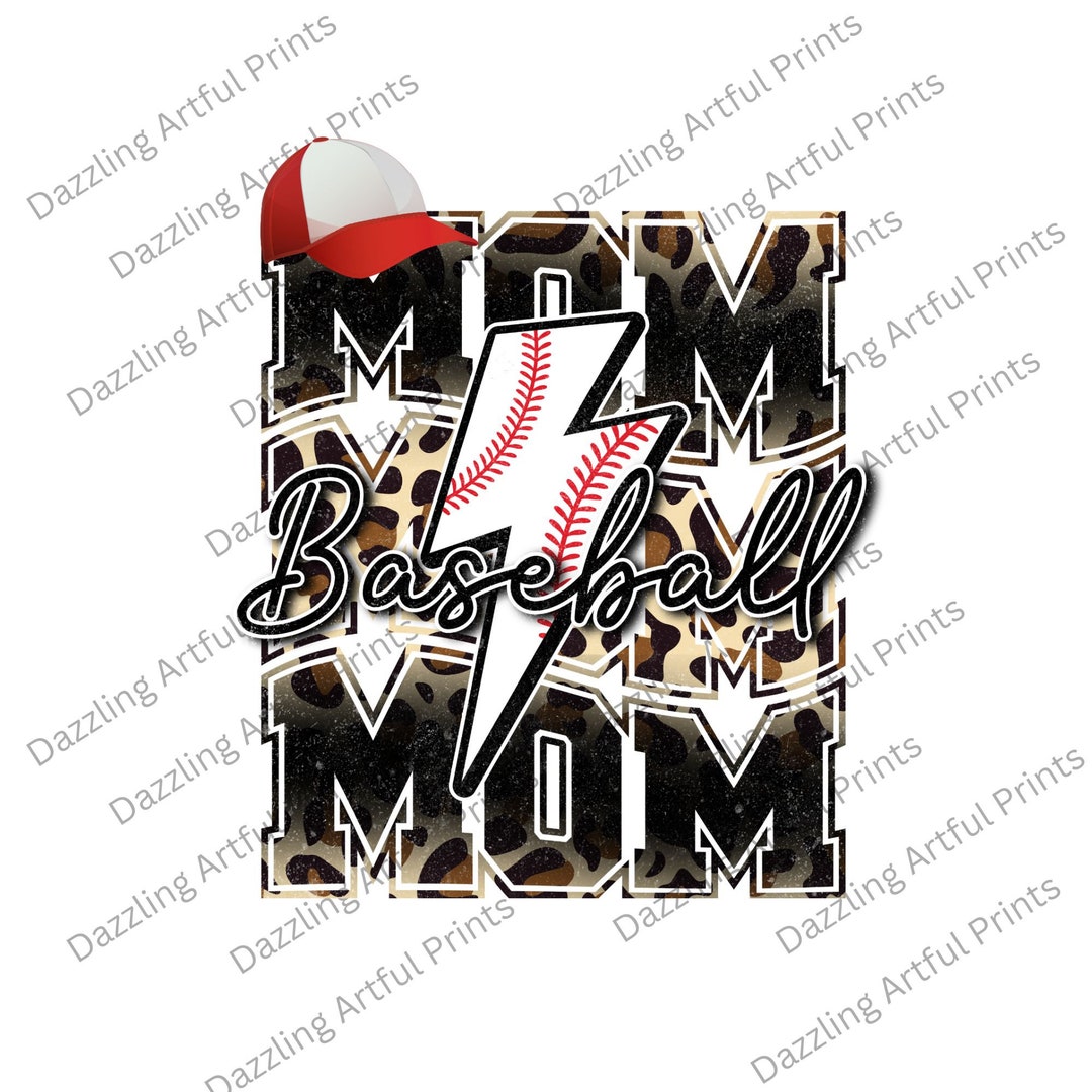 Baseball Mom Png, Cheetah Leopard Baseball Sublimation Designs Download ...