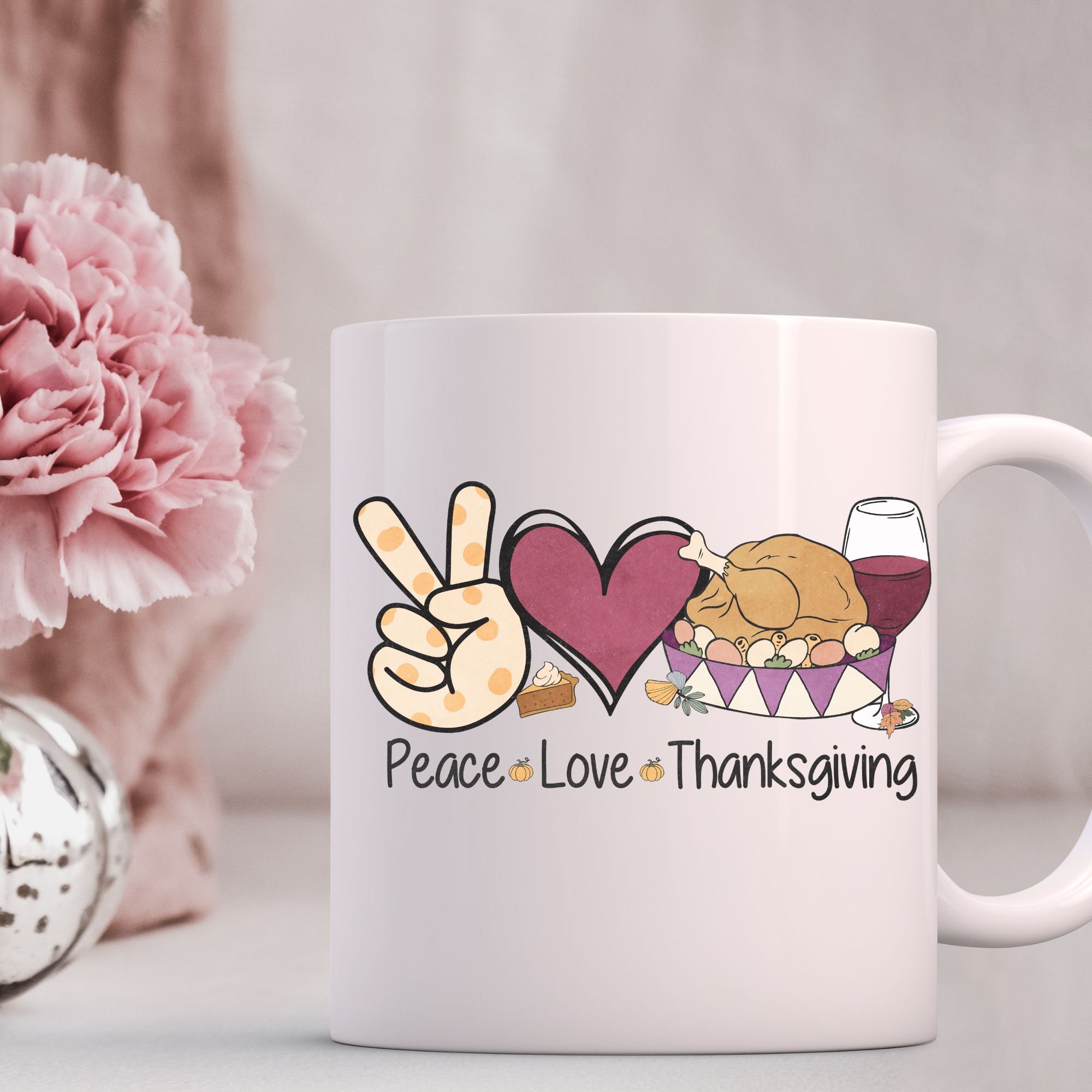 Peace Love Thanksgiving PNG, Turkey, Fall Digital Designs, Digital ...