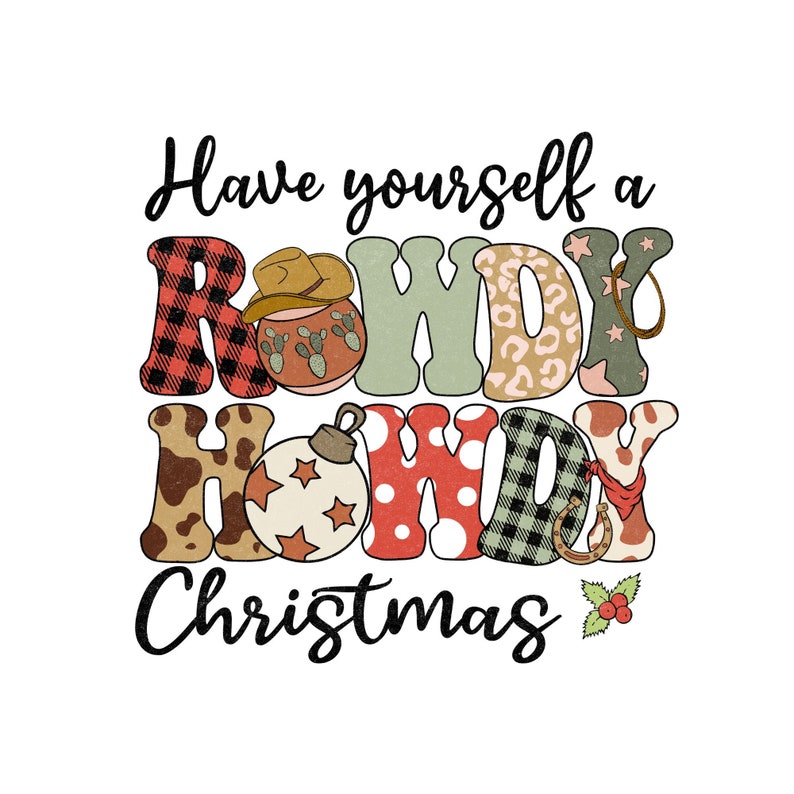Have Yourself a Rowdy Howdy Christmas, Lightning, Leopard, Western ...