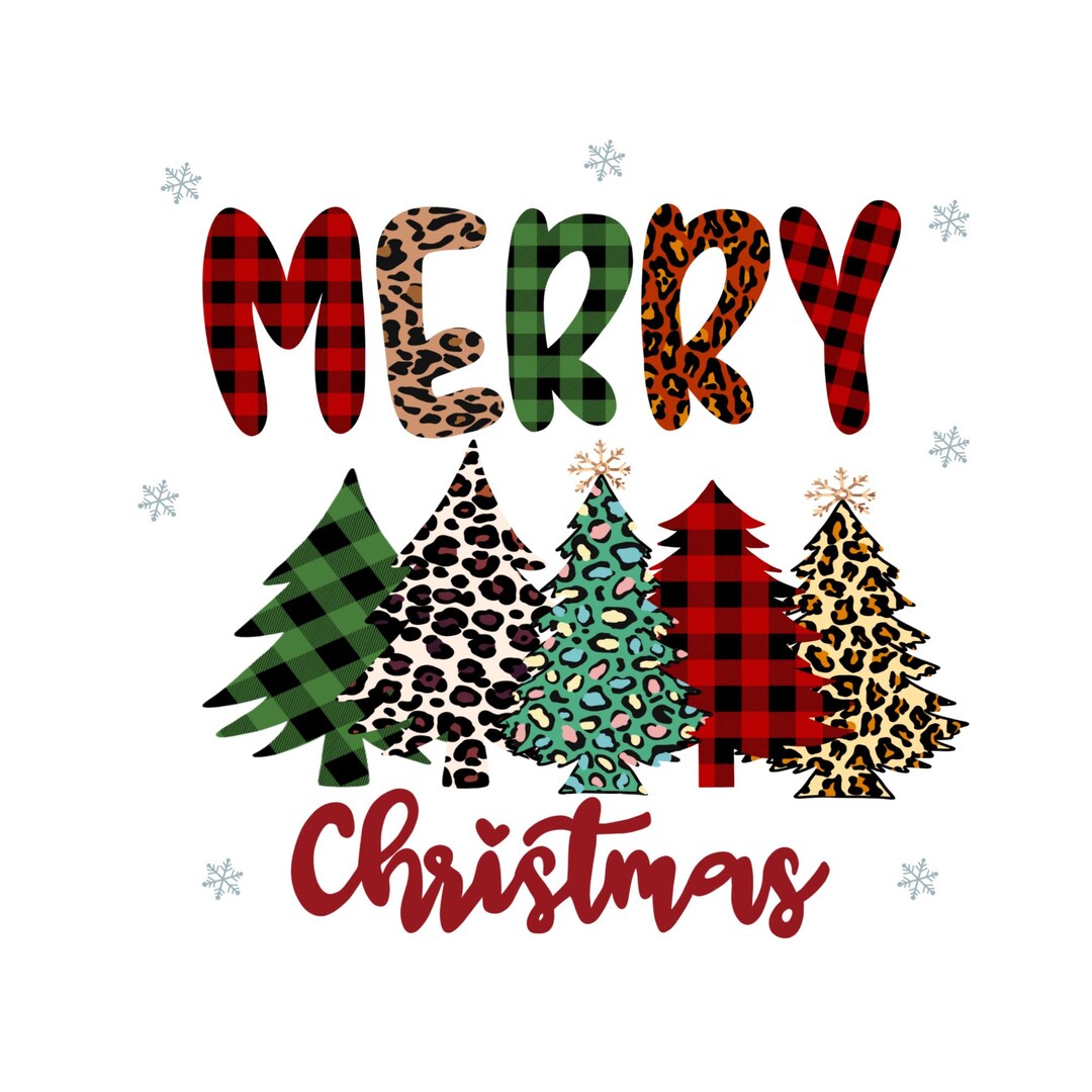 Merry Christmas Cheetah Print, Leopard Print, Buffalo Plaid Sublimation ...