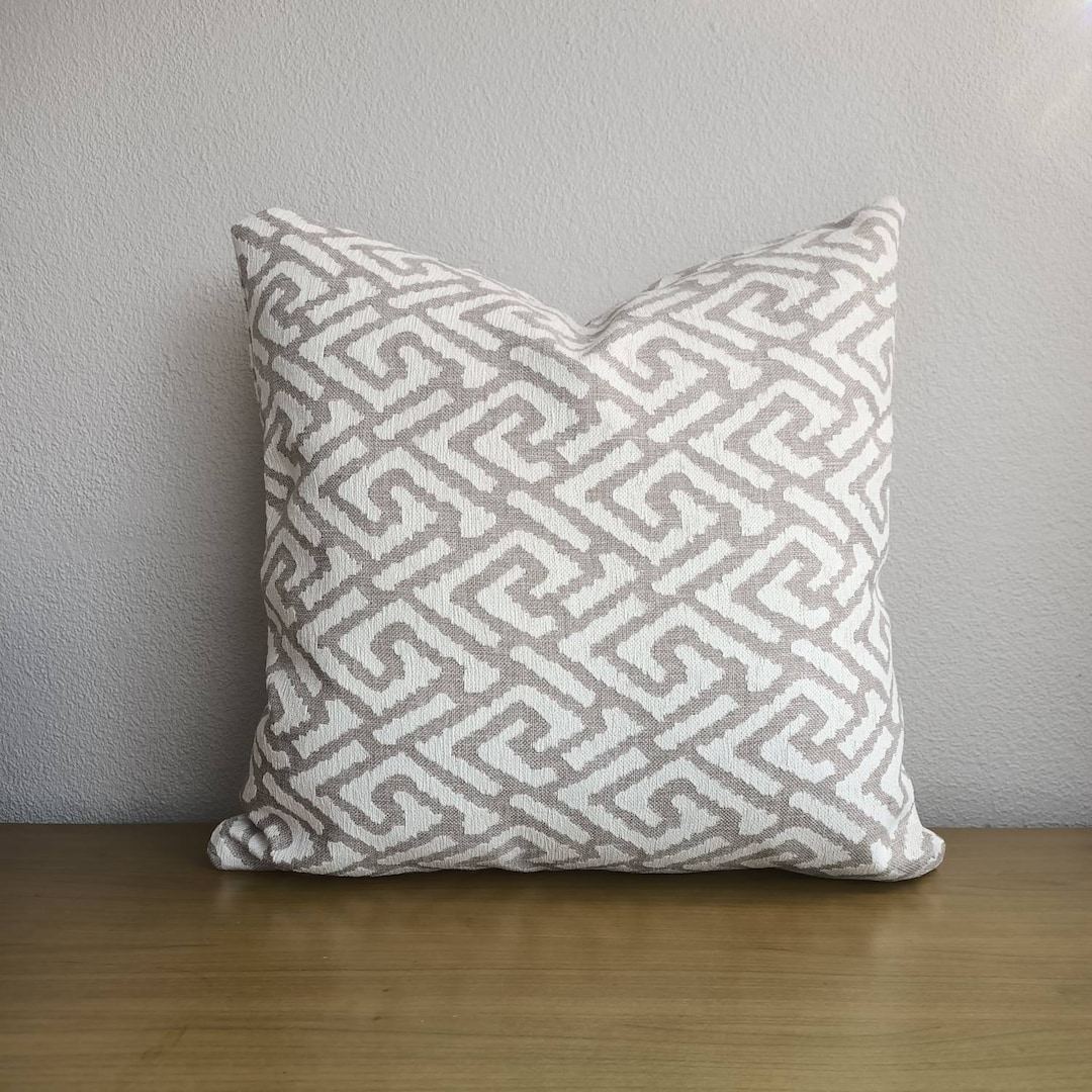 Geometric Euro Shams Covers, Cream Throw Pillow Cover, Boho Cushion ...
