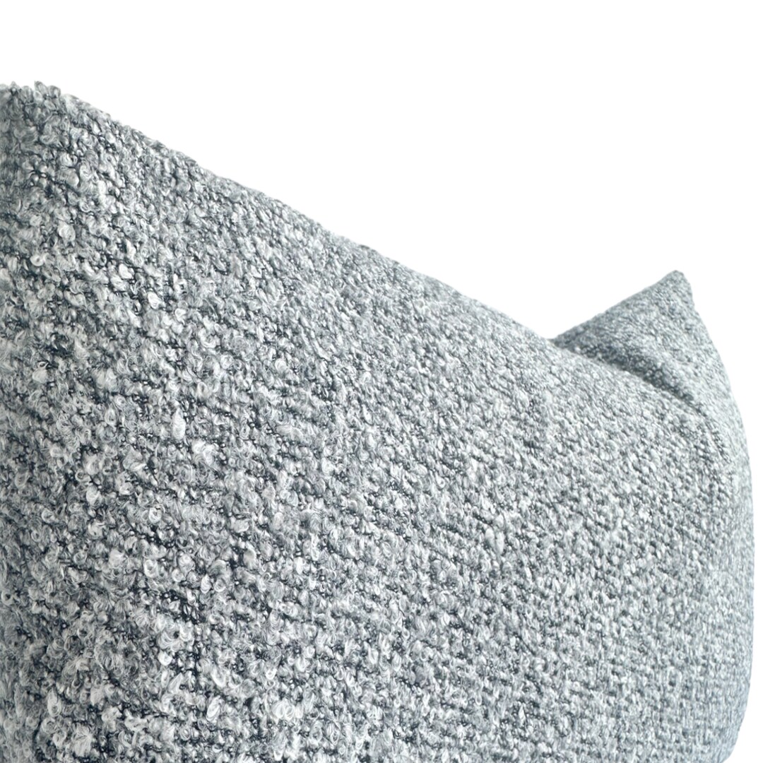 Light Gray Boucle Pillow Cover, Gray Textured Pillow for Livingroom ...