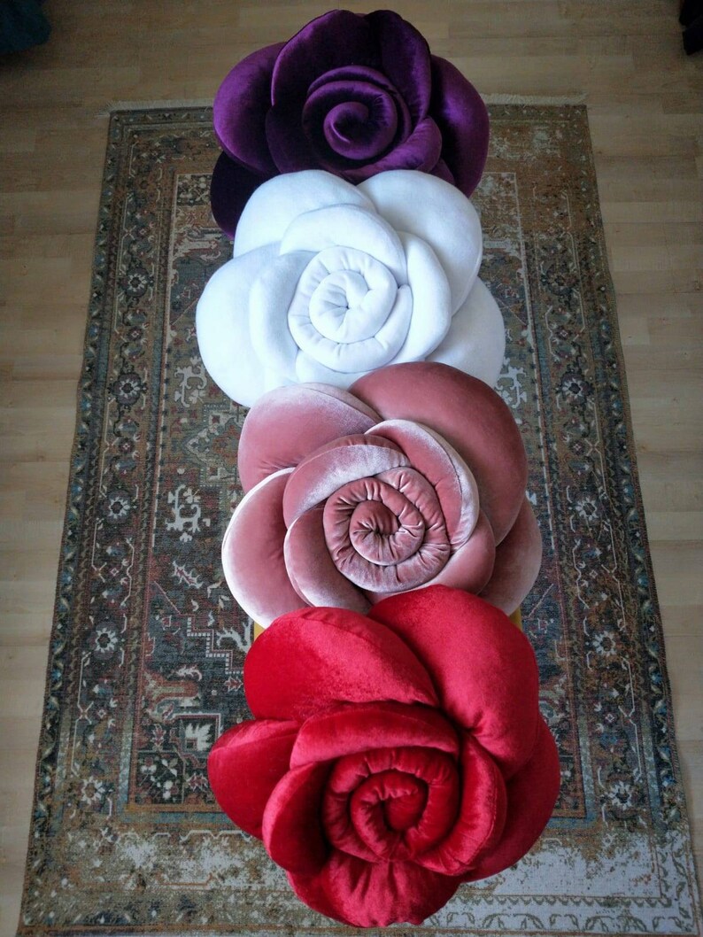 Purple Velvet Flower Pillow Throw Velvet Fabric Pillow - Etsy