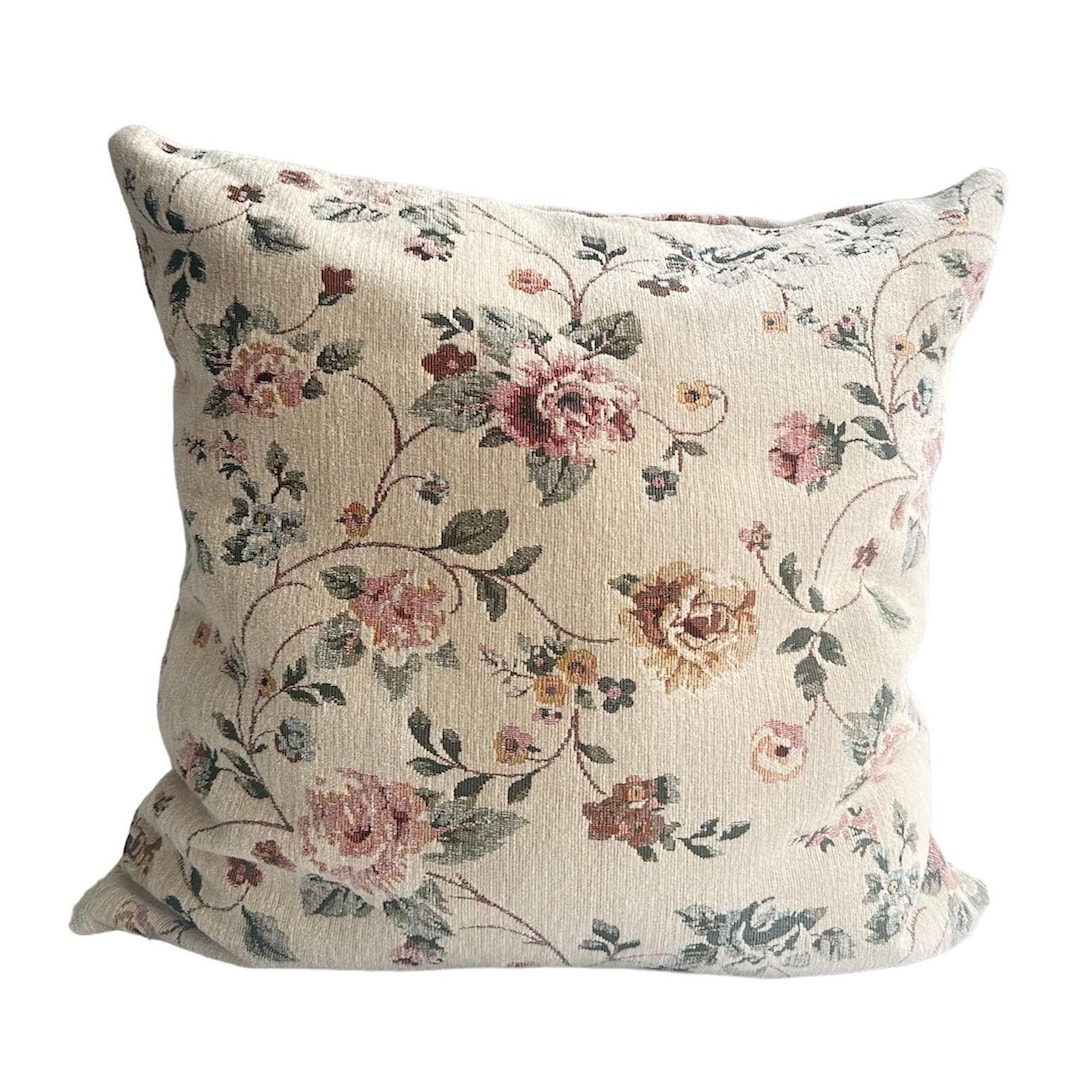 Tapestry Pillow Cover, Rose Woven Vintage Home Decor Pillow Cover ...