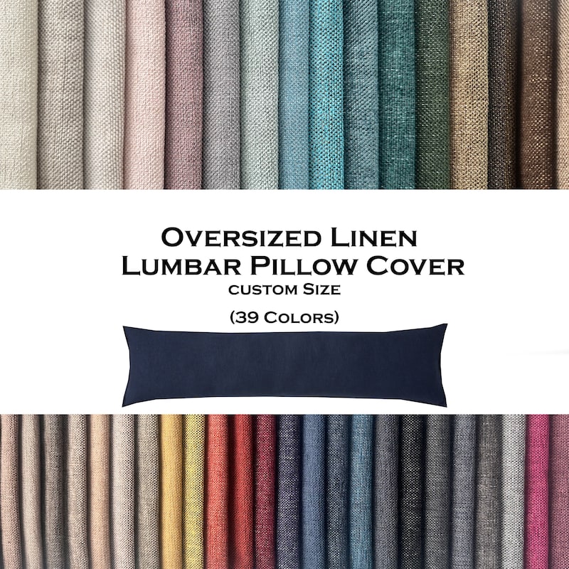 Linen Lumbar Pillow 14x36 - Etsy