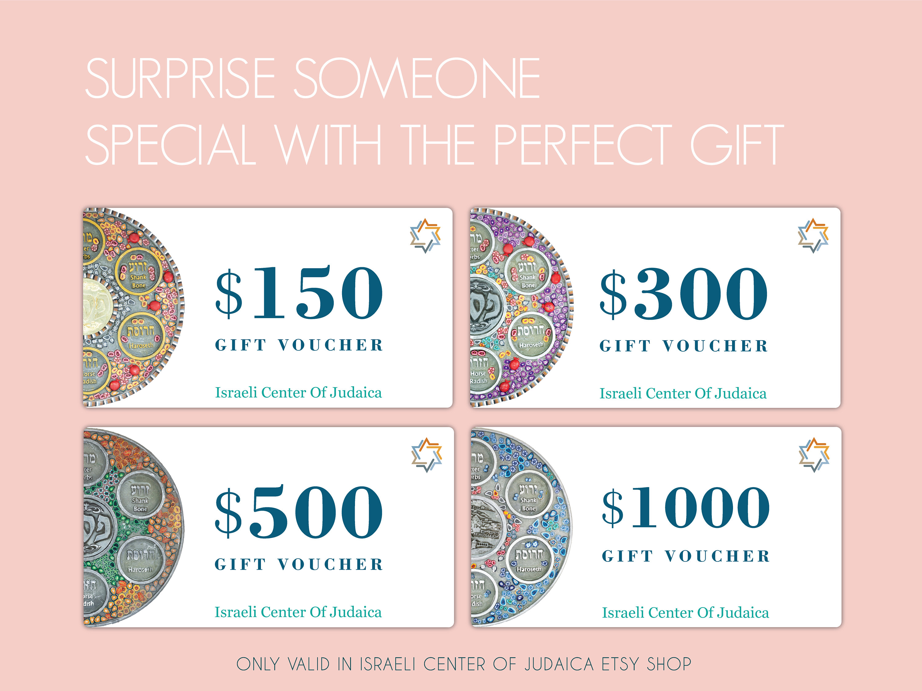 1000 USD Electronic Gift Certificate for Israeli Center of - Etsy