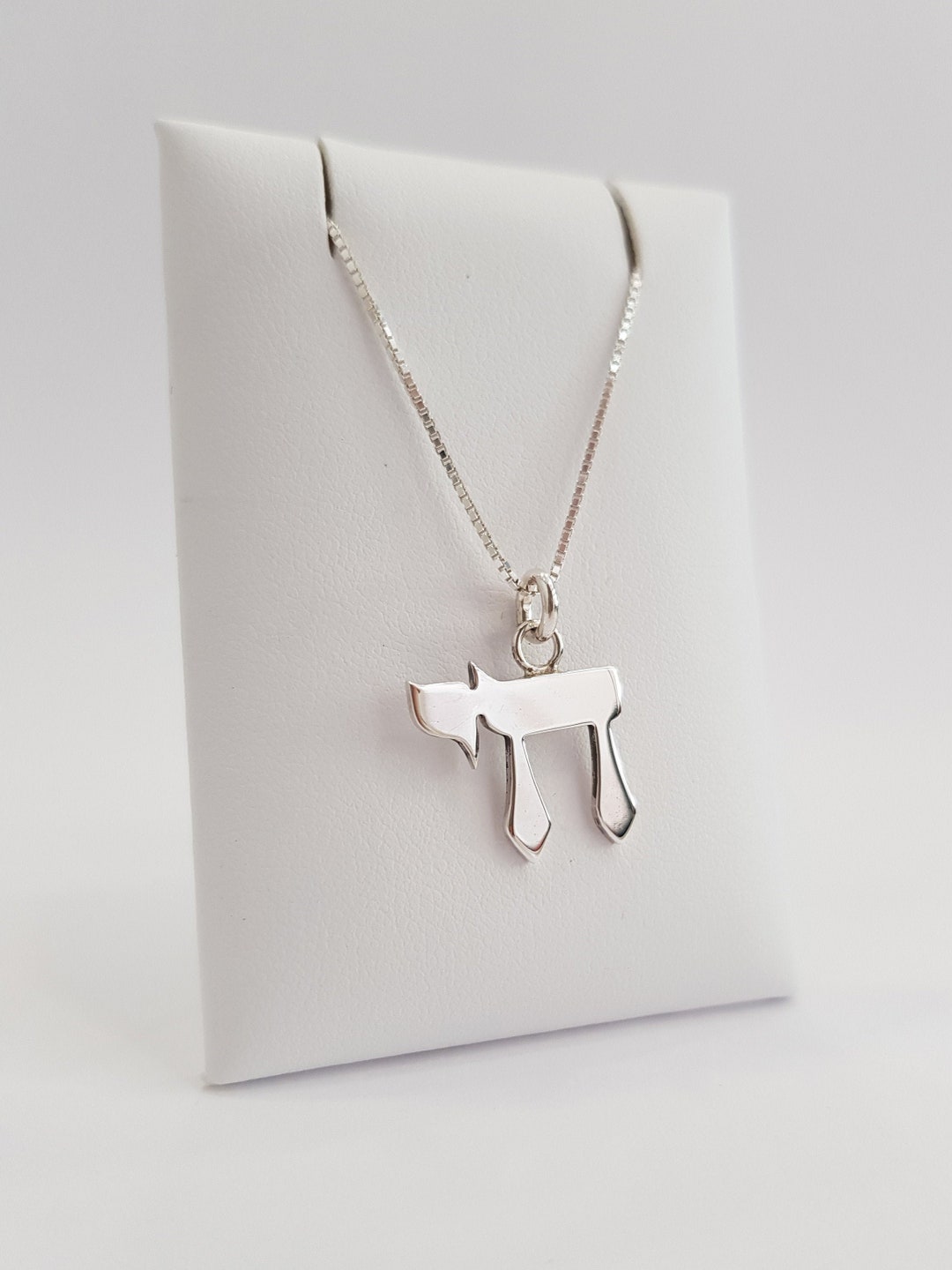 Medium Chai Pendant Silver, Chai Symbol Necklace, Silver 925 Chai ...