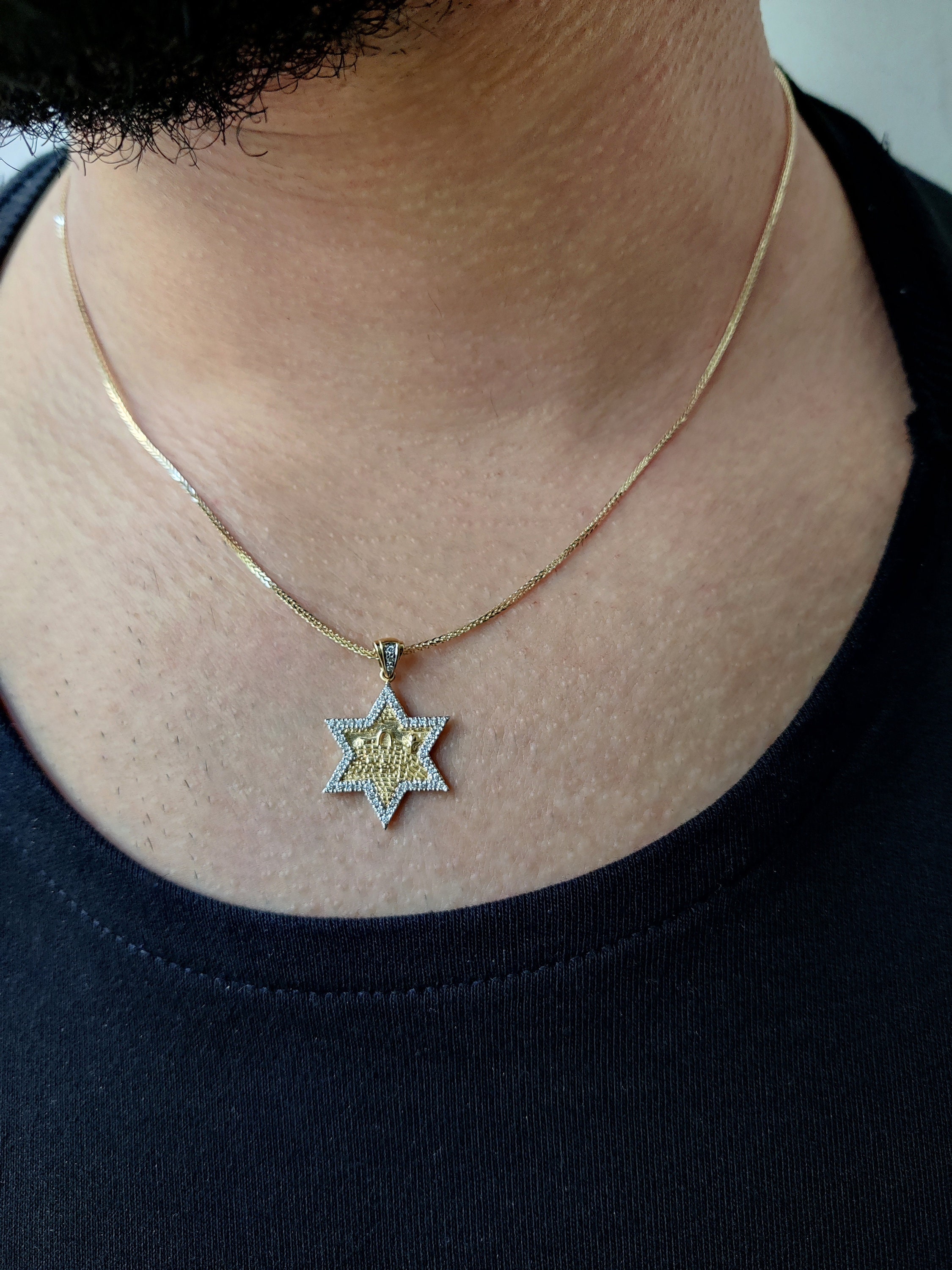 Jerusalem 14k Gold & Diamonds Pendant Jerusalem Gold - Etsy