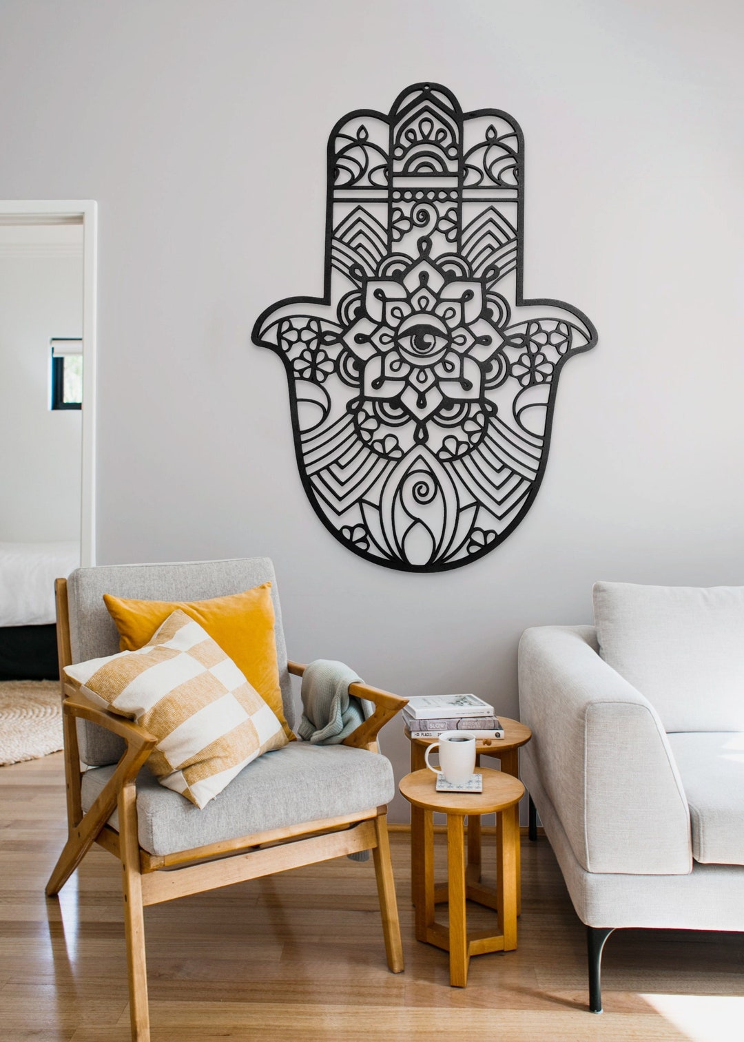 Metal Hamsa Wall Hanging, Hamsa Wall Art, Hamsa Wall Art, Hamsa Evil ...