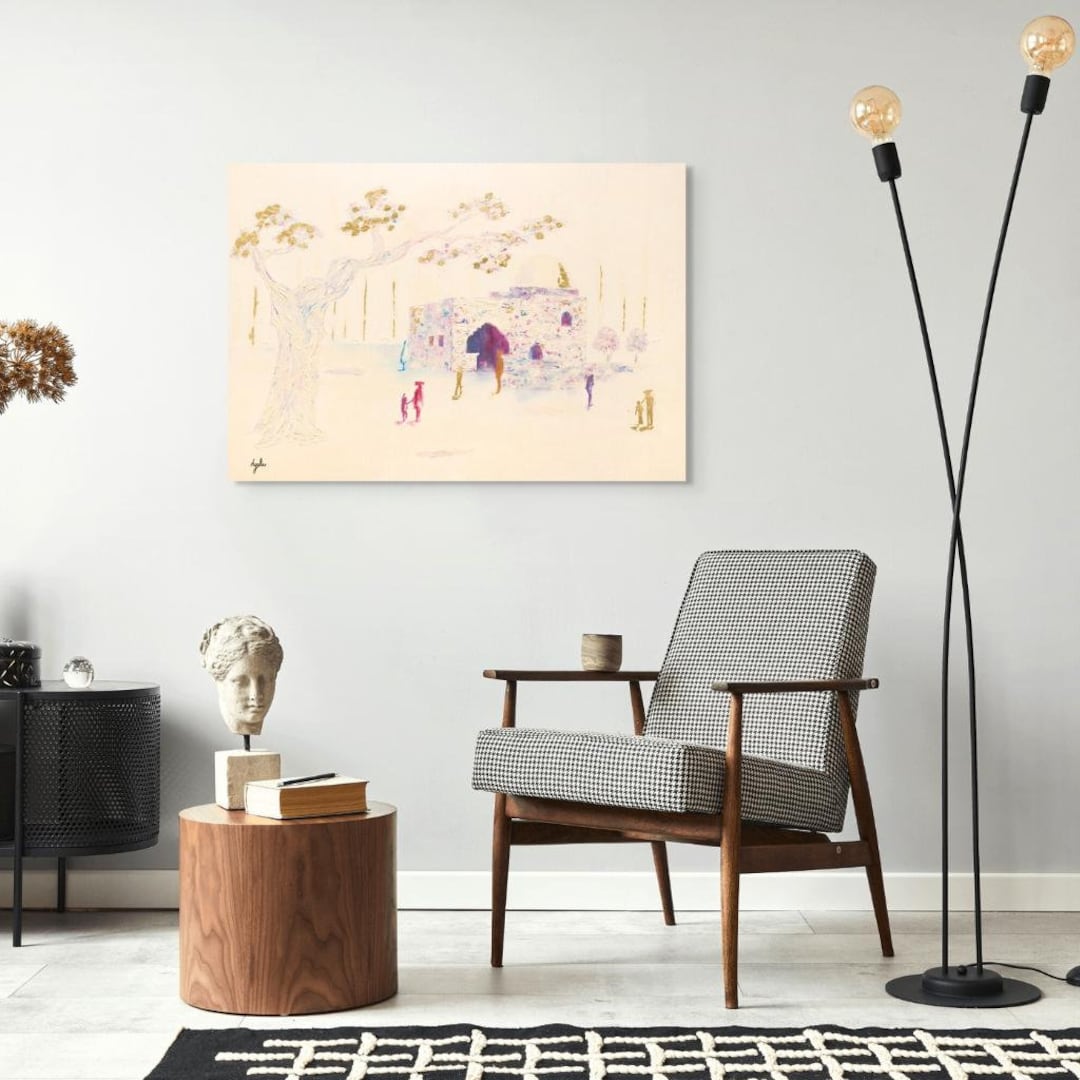 Colorful Kever Rachel Painting With Gold Leaves, Kever Rochel Painting ...