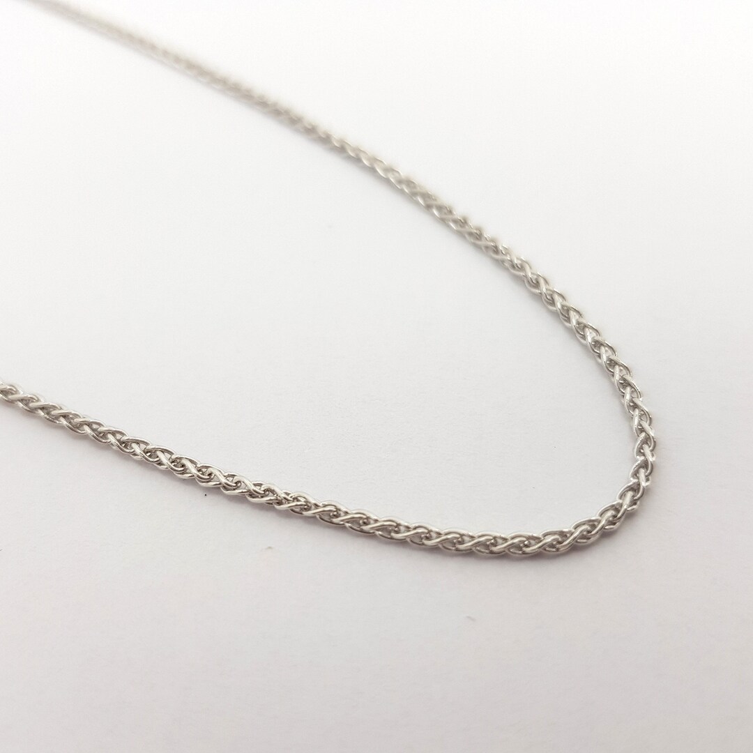 14K White Gold Mid-thick Chain, Solid 20'' Beautiful Wheat Chain, 1.45 ...