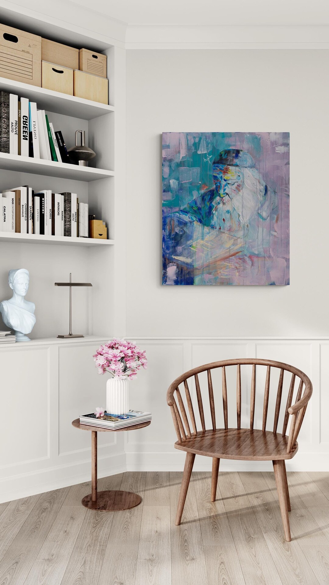 Vertical Shape Modern Purple and Blue Abstract Rabbi Chaim Kanievsky ...