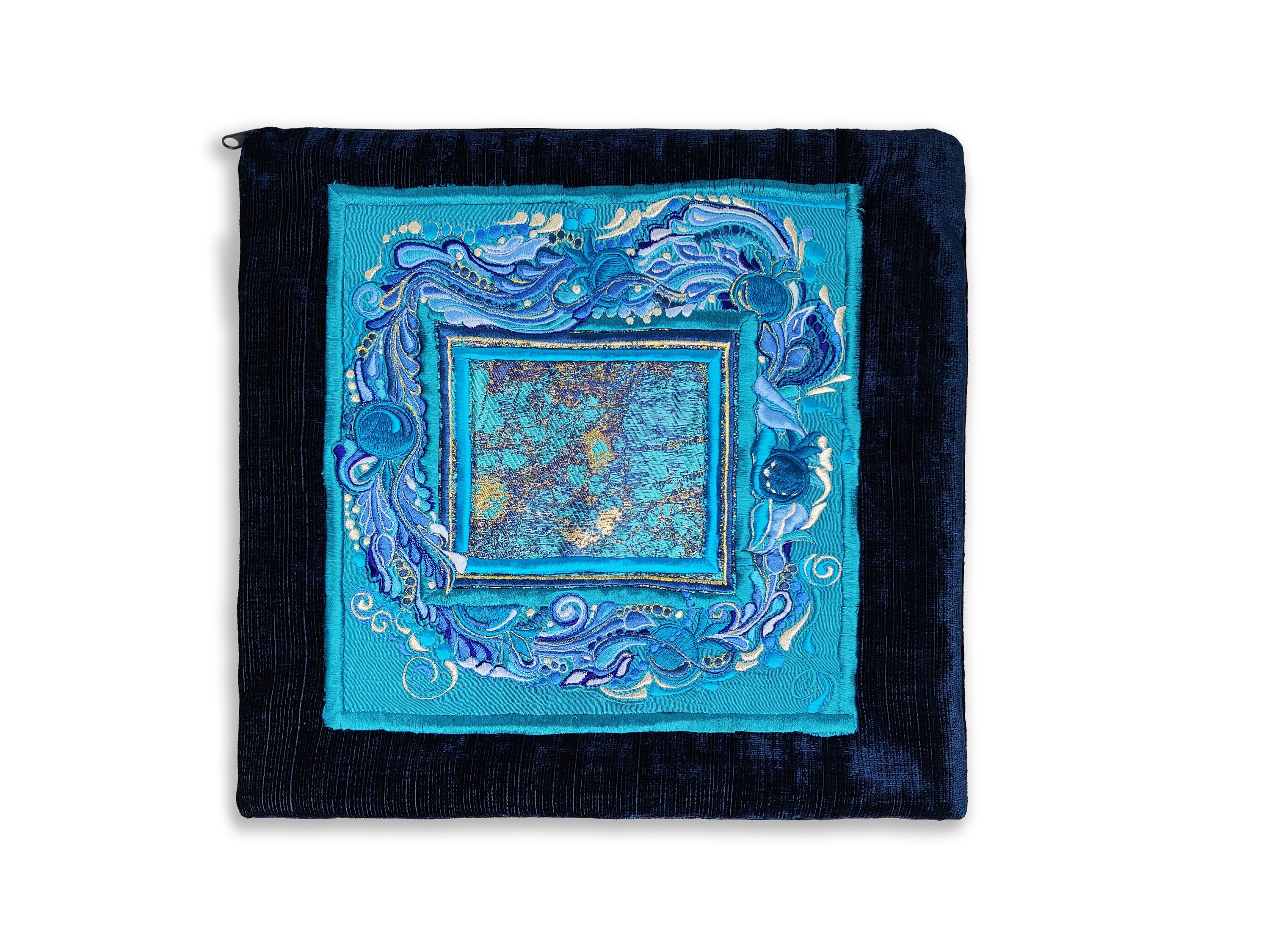 High-quality Velvet Turquoise Embroidered Tallit and Tefillin Bag Set ...