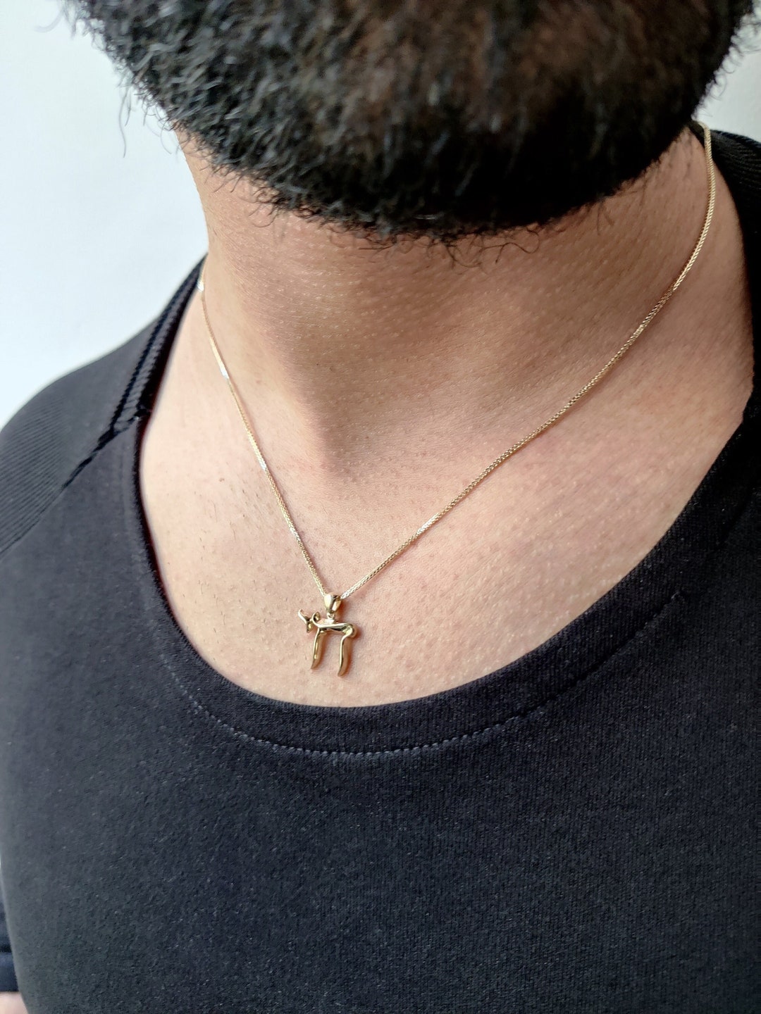 Small Chai Pendant 14K Gold Chai Symbol Necklace 14k Gold - Etsy