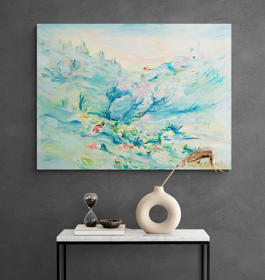 Rainbow Land of Israel Views Painting - Galilee, Jewish Abstract ...