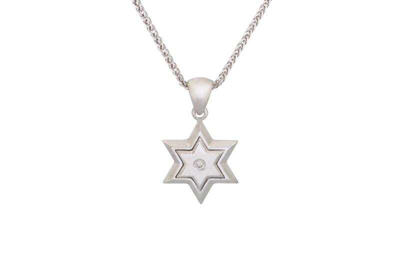 Tiny Diamond Star of David, Modern Design Magen David, Jewish Symbol ...