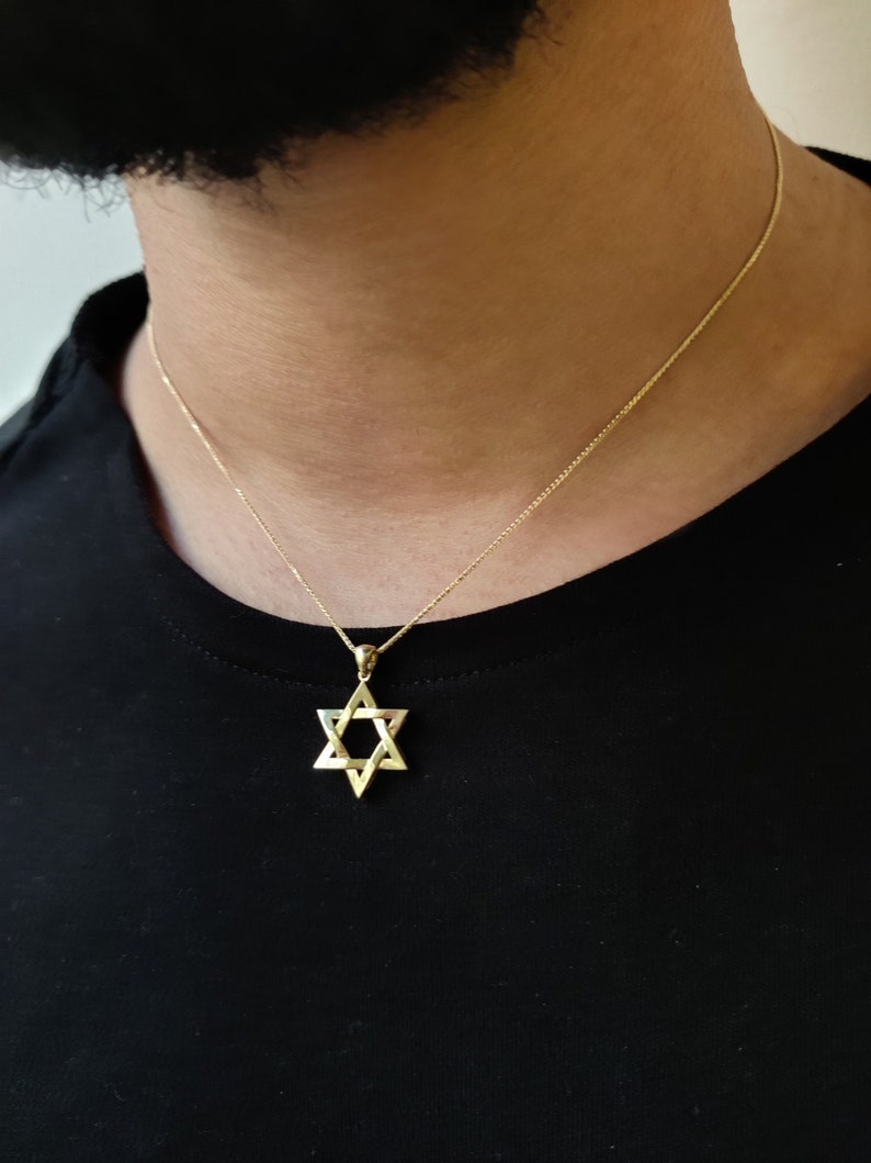 Tiny White Gold Star of David, Small Star of David Pendant, 14k White ...