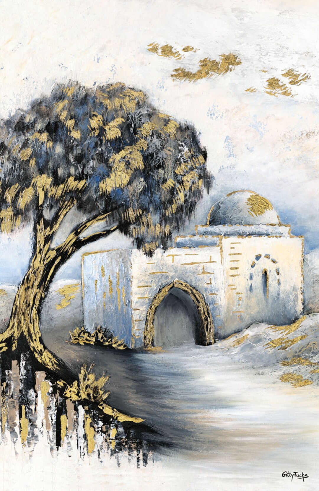 Modern Original Painting of Rachel's Tomb kever Rochel - Etsy