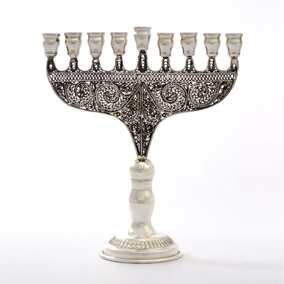 Menora Judaica Tradicional Menorah Judaica Tall Silverplated Menorah