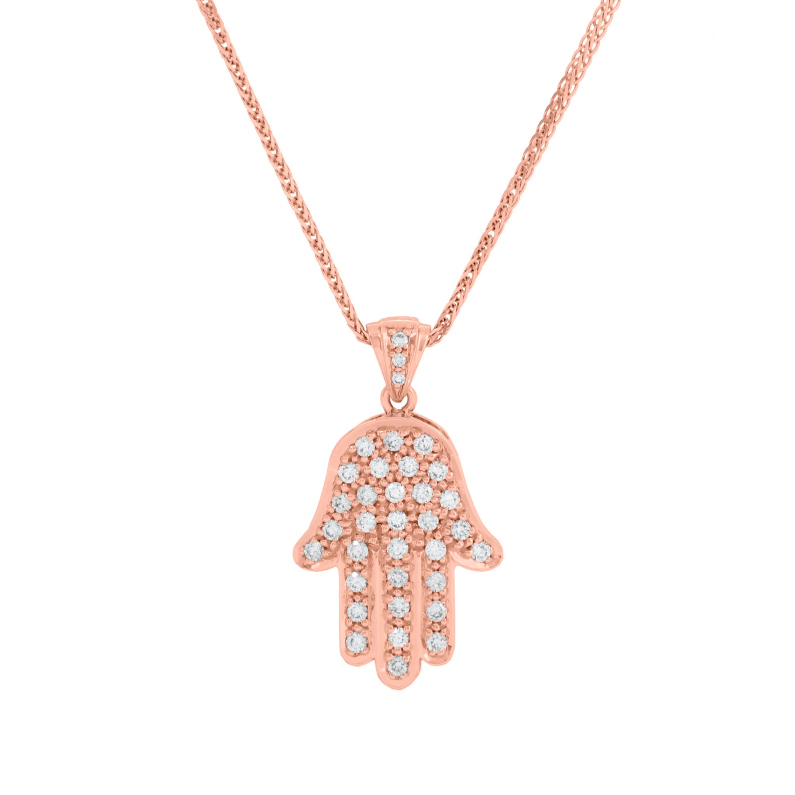 Small Hamsa Necklace 14k White Gold Hamsa Necklace With - Etsy