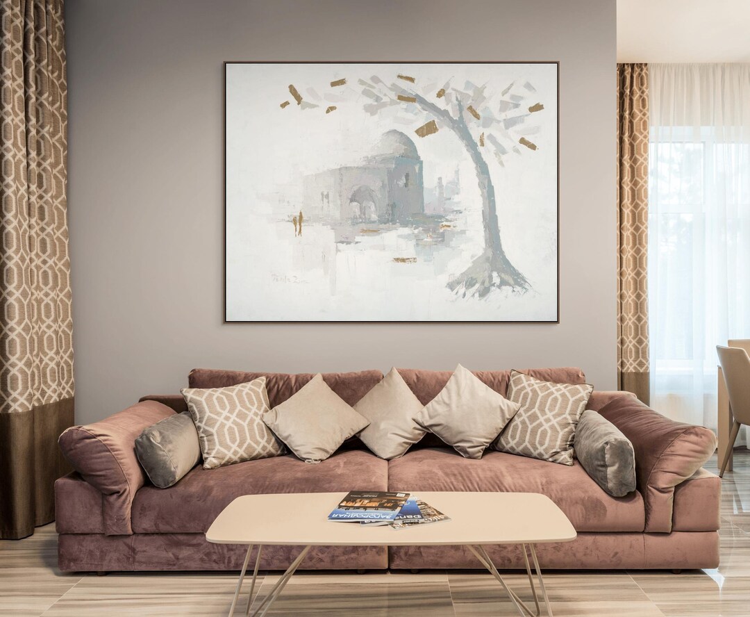 White and Gray Kever Rachel Painting With Gold Leafs - Jewish Art ...