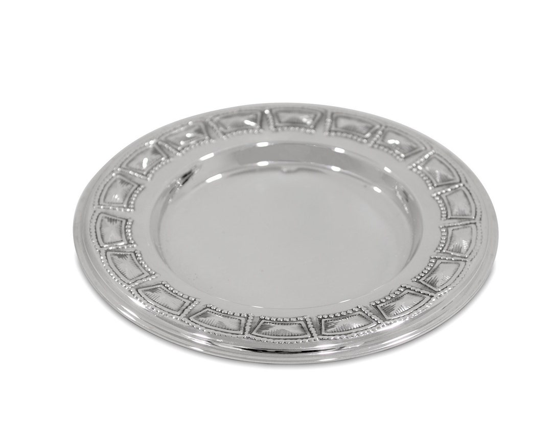 Decorative Kiddush Plate, Sterling Silver Judaica, Shabbat Judaica ...