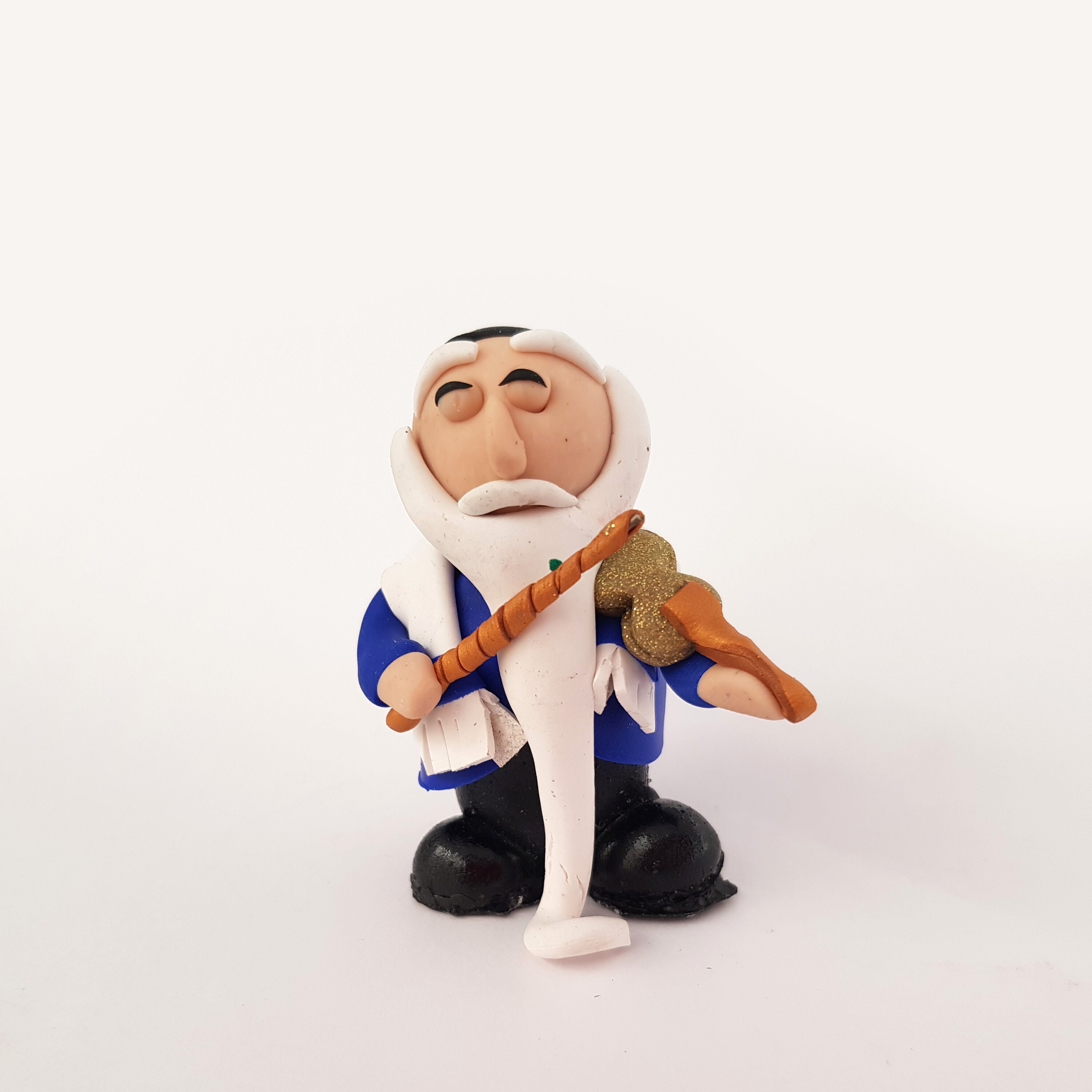 Polymer Clay Doll of Rabbi Playing Violin | Etsy