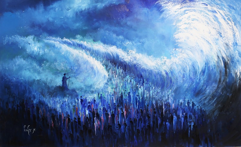 Powerful Exodus Episode Modern Painting Judaica Art Gift - Etsy