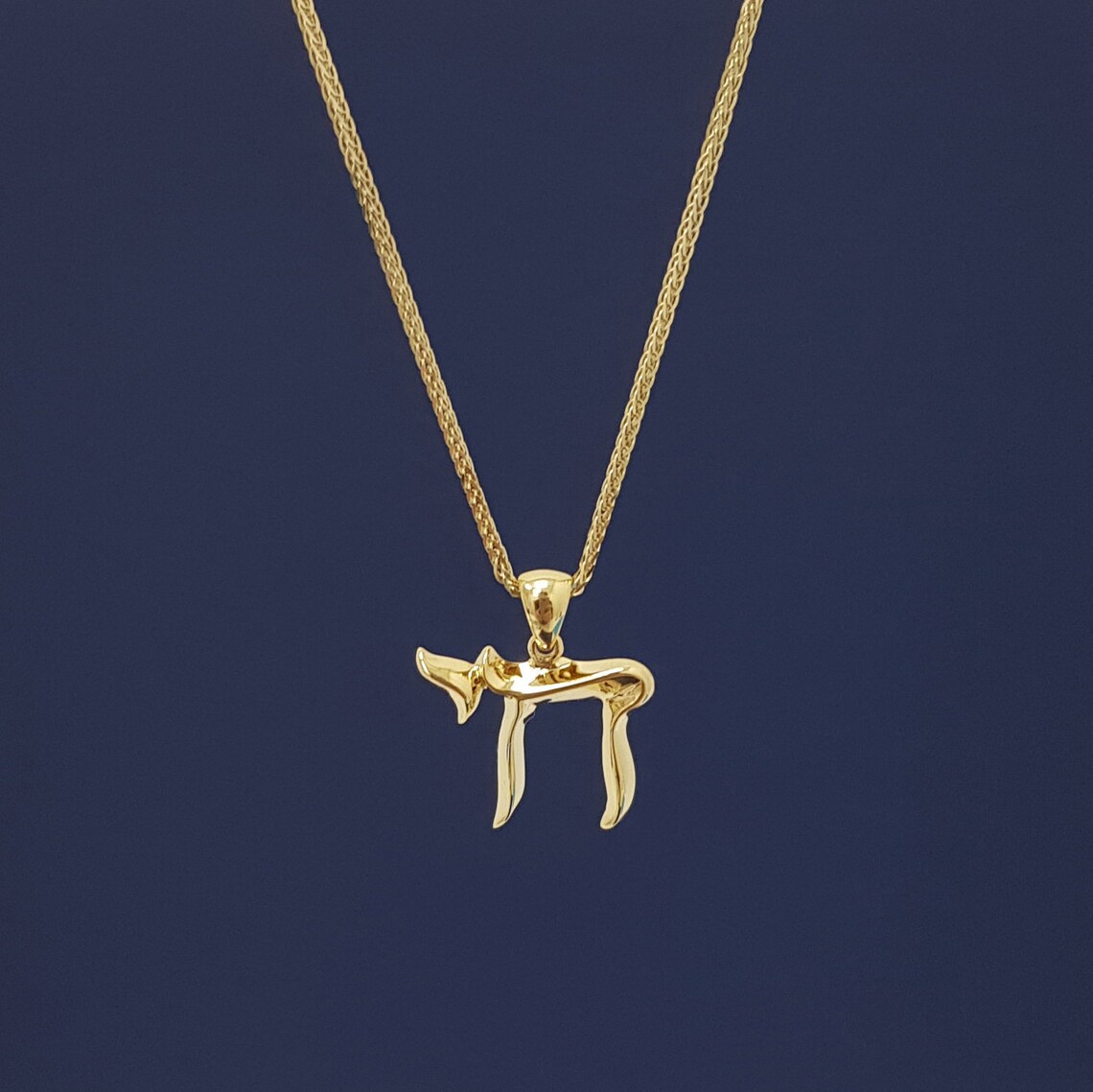 Small Chai Pendant 14K Gold Chai Symbol Necklace 14k Gold | Etsy