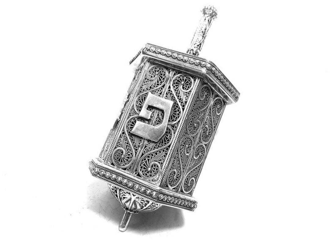 Exclusive and Huge Sterling Silver Dreidel With Stand, Traditional ...