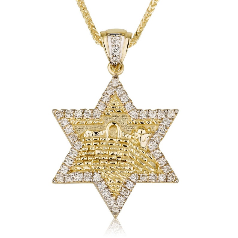 Jerusalem 14k Gold & Diamonds Pendant Jerusalem Gold - Etsy