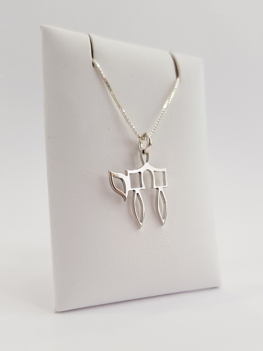 Beautiful Hollow Silver Pendant "chai", Chai Symbol Necklace, Silver ...