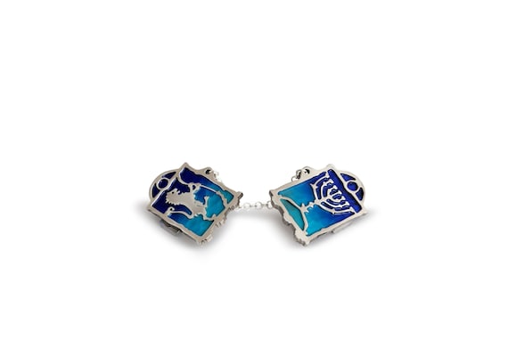 Pewter Lion Judah and Menorah Tallit Clips Tallit Holders for | Etsy