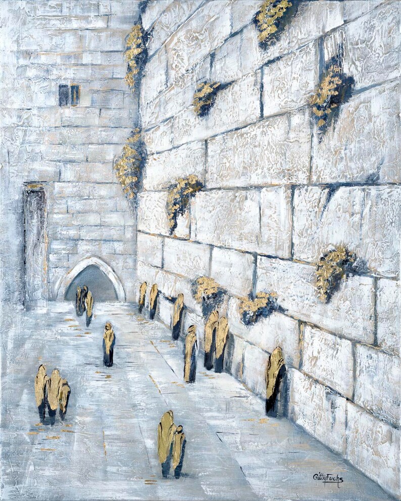 Meaningful Original Painting of the Western Wall Prayers kotel - Etsy
