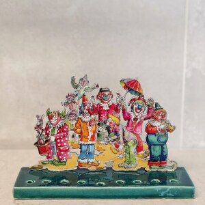 Modern Colorful Clowns Design Aluminum Hanukkah Menorah / Unique ...
